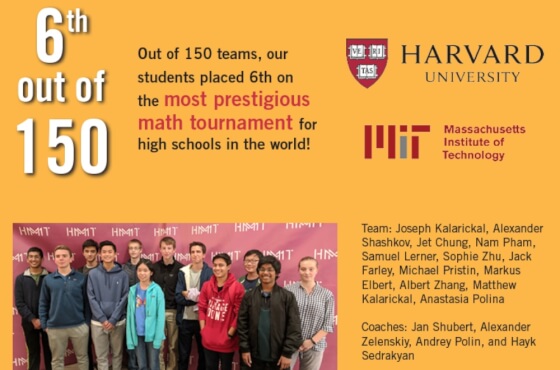 RSM Team Earns 6th Place at the Harvard MIT Math Tournament
